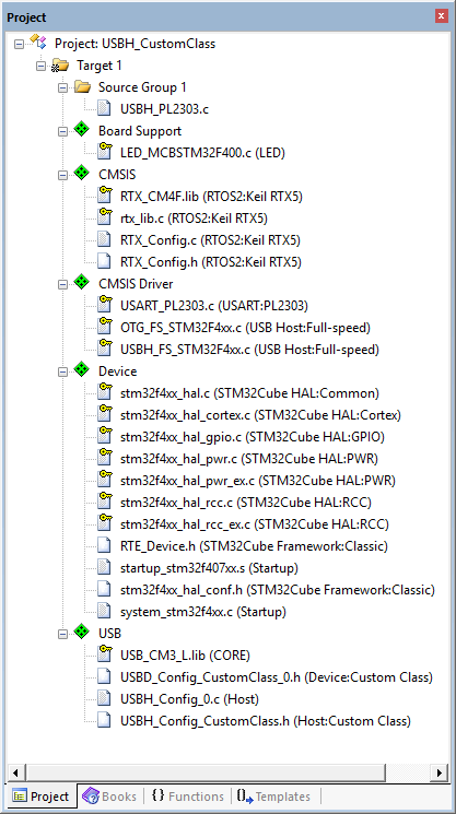 USB Component: USB Host Custom Class