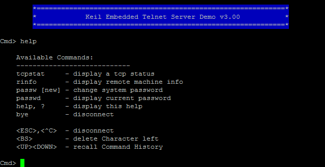 Network Component Telnet Server