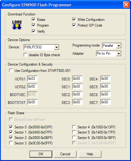 MCB900 User's Guide: Downloading with EPM900 Emulator