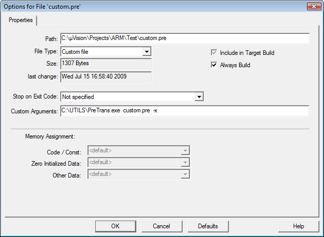 µVision User's Guide: Use a Custom Translator