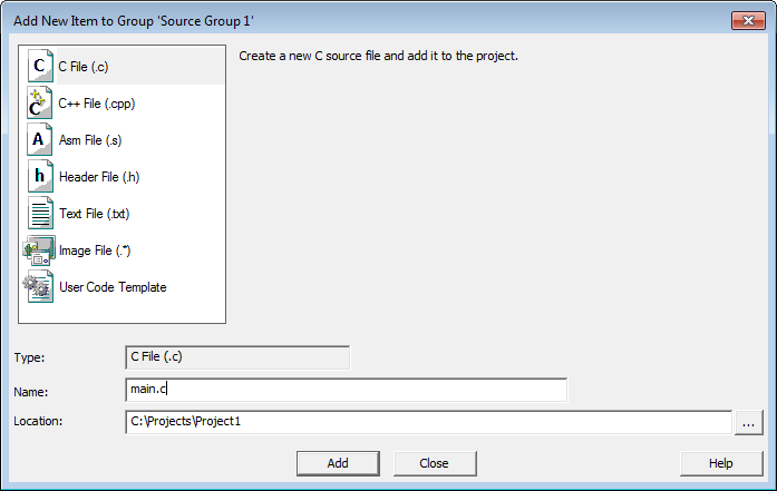 µVision User's Guide: Add Source Files to Project µVision User's Guide: Add Source Files to Project